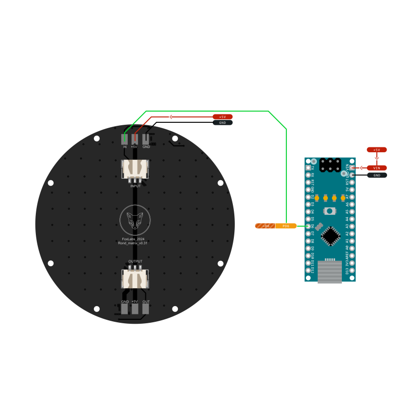 Round LED Matrix WS2812B-B/W
